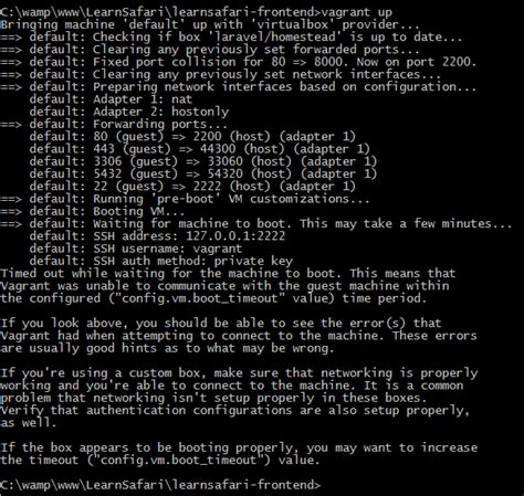 Laravel 5 Homestead Does Not Start In Windows With Wamp Stack Overflow