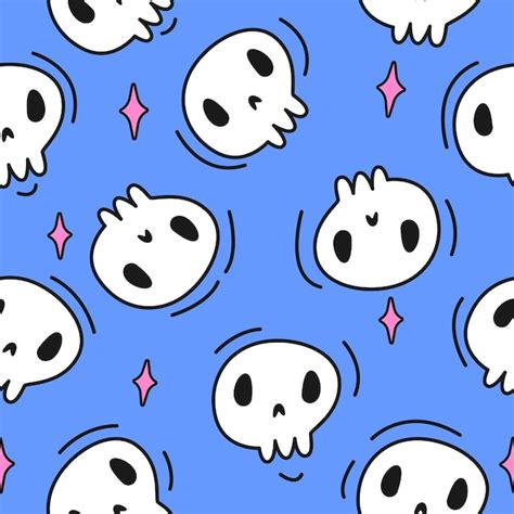 Premium Vector Seamless Pattern With Colorful Halloween Skull