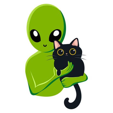 Alien With A Cat Sticker Sticker Mania