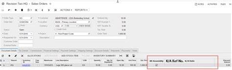 How To Create A Kit Assembly From A Sales Order In Acumatica