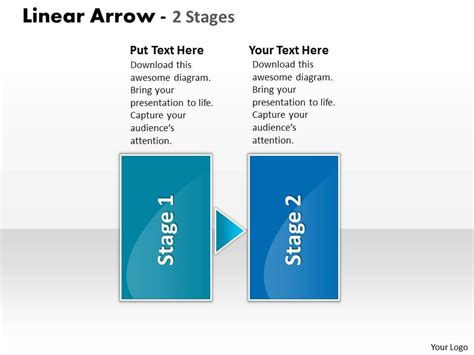 Linear Arrow 2 Stages 26 PowerPoint Presentation Slides PPT Slides Graphics Sample PPT