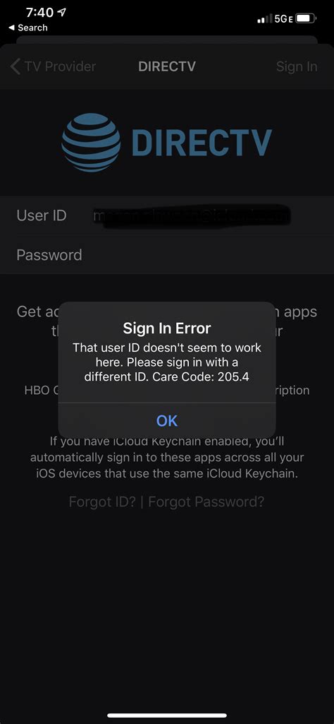 ‎ios Ipad Iphone Unable To Login To Directv As A Tv Provider