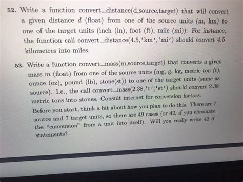 Solved Write A Function Convert Distance D Source Chegg