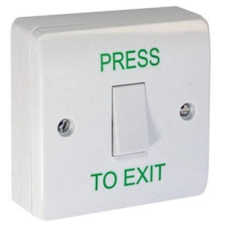 AEB1NR White Plastic Exit Button Switch With Surface Box