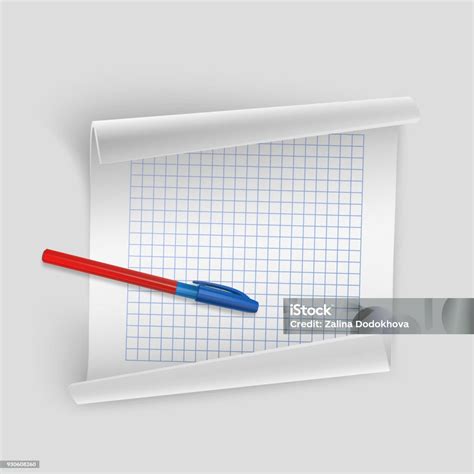 현실적인 펜 귀하의 기록 벡터 일러스트 레이 션에 대 한 종이와 종이의 흰 시트 개념에 대한 스톡 벡터 아트 및 기타 이미지 개념 교육 기업 비즈니스 Istock