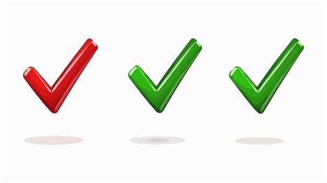 3d Check Mark Icon In Red And Green Vector Design Premium Ai Generated Vector