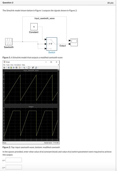 Solved Question 2 20 Pts The Simulink Model Shown Below In Figure 1