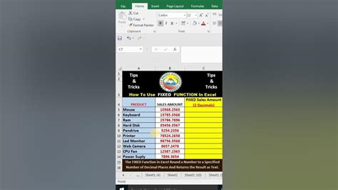 learn fixed function in excel excel gbec76 shorts ytshort youtube
