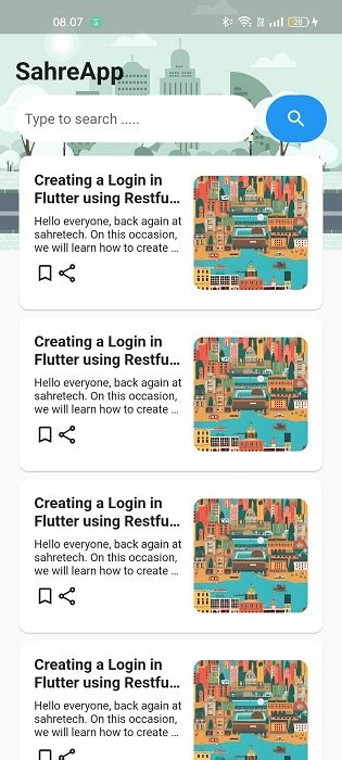 Tampilan Halaman List Keren Di Flutter Sahretech