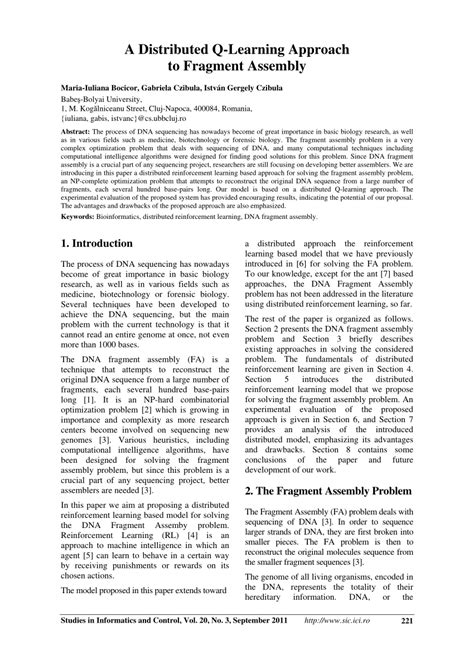 PDF A Distributed Q Learning Approach To Fragment Assembly