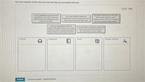 Solved Sort Each Scenario To The Etext Icon That Will Help