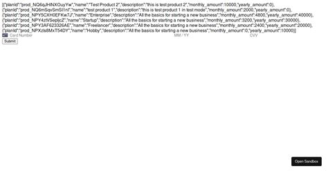 Chargebee Test React Codesandbox