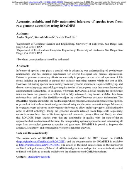Pdf Accurate Scalable And Fully Automated Inference Of Species Trees From Raw Genome