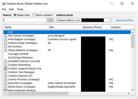 How To View The Global Address List In Outlook CiraSync