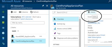 removing an app service plan in azure sqlservercentral