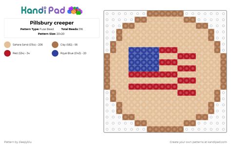 Pillsbury Creeper Fuse Bead Pattern Kandi Pad Kandi Patterns Fuse
