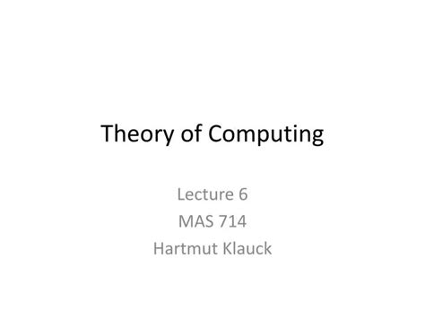 Ppt Theory Of Computing Powerpoint Presentation Free Download Id5448566