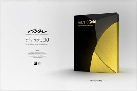 ps动作金色质感and银色质感ps样式silver and gold abc素材资源网