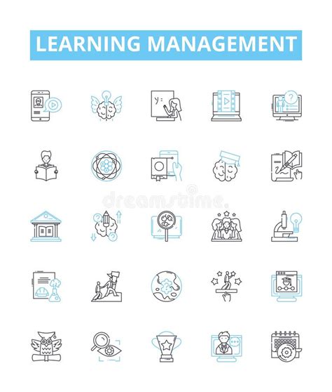 Learning Management Vector Line Icons Set Education Training