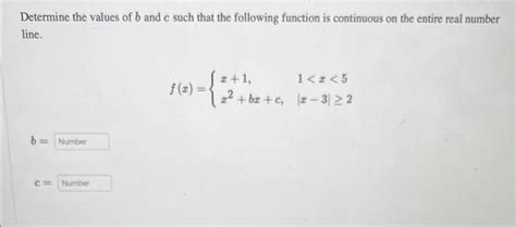 Solved Determine The Values Of B And C Such That The Chegg