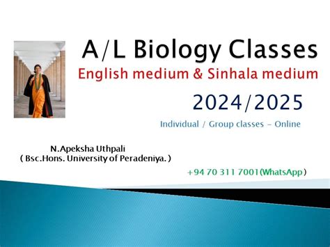 Al Biology Class Sinhala Medium And English Medium Biology Al