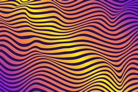 Abstract Spectrum Gradient Op Art Wavy Lines Pattern Vector Background