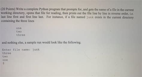 Solved 20 Points Write A Complete Python Program That