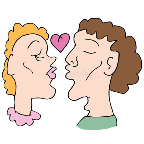 Twee Mensen Die Elkaar Kussen Vector Illustratie Illustration Of Wens Affectie 16614692