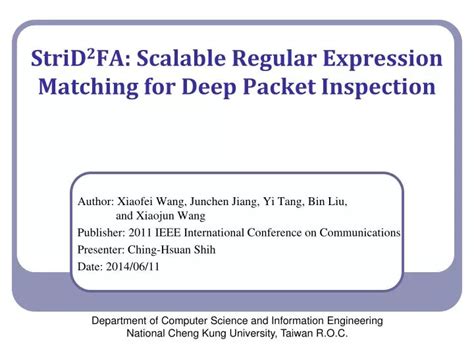 Ppt Strid 2 Fa Scalable Regular Expression Matching For Deep Packet