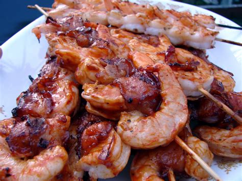 Grilling With Slash Bacon Wrapped Brined Shrimp Wchipotle Bbq Sauce