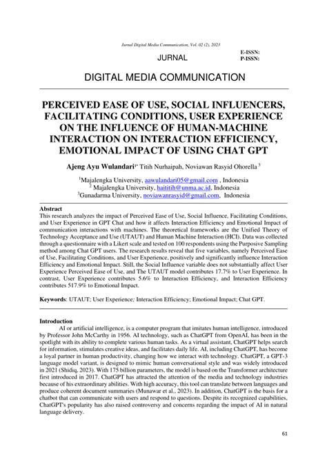 Pdf Perceived Ease Of Use Social Influencers Facilitating Conditions User Experience On The