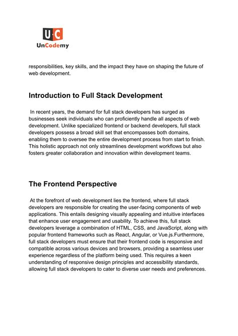 Ppt From Frontend To Backend Understanding The Role Of A Full Stack