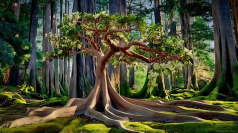 Premium Photo Exotic Tree With The Roots On The Ground In The Middle Of A Beautiful Forest