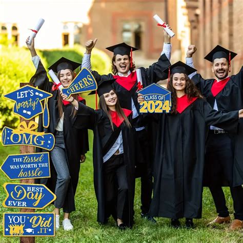 20 бр Декорации за завършване Клас на 2024 Дървена табела и Temu Bulgaria