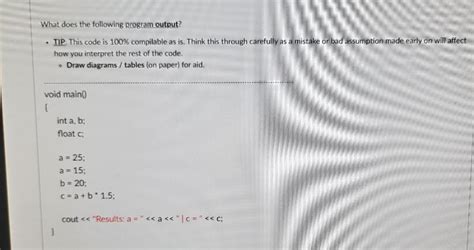 Solved What Does The Following Program Output Tip This