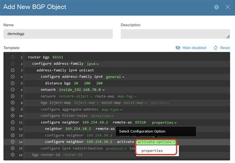 Configure Bgp Over Route Based Vpn On Ftd Managed By Fdm Cisco