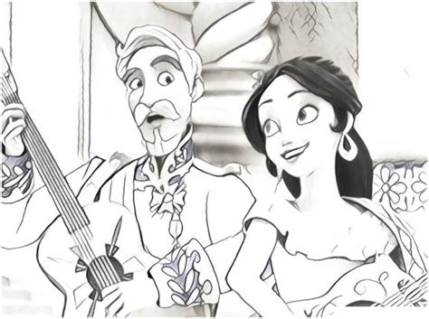 Coloriage Elena D Avalor Chante Avec Son Grand P Re