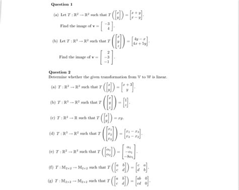 Solved Question 1 GI 悶 a Let T R2 R2 such that T Find Chegg com