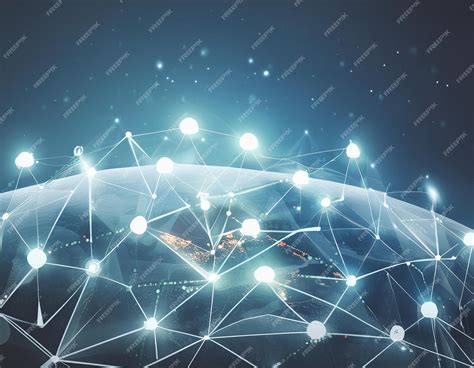 Premium Photo Abstract Network Concept With Glowing Nodes And Connections On Dark Background
