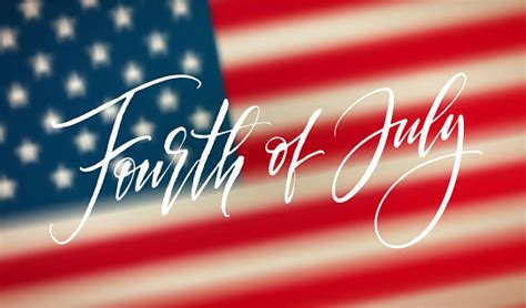기념일 축 하 배너 인사말 카드 디자인 행복 한 아메리카 합중국의 독립 기념일 손 글자 미국 자유 배경입니다 벡터 일러스트 레이 션 7월에 대한 스톡 벡터 아트 및 기타