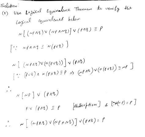 [solved] can you help please 1 use logical equivalence theorem to