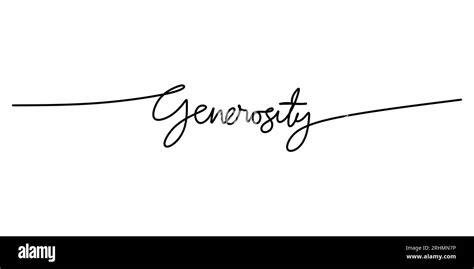 One Continuous Line Drawing Typography Line Art Of Generosity Word