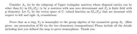 Solved Consider An To Be The Subgroup Of Upper Traingular