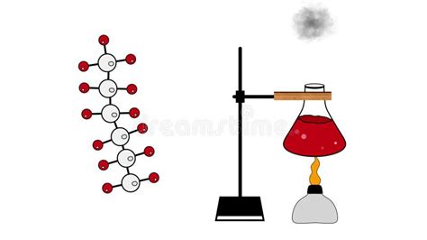 Abstract Lab Flask With Red Liquid And Chemistry Molecule Chemical