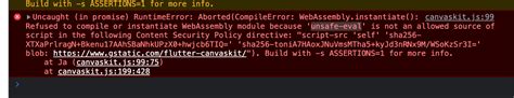 Web Csp Canvaskit Uses Unsafe Eval · Issue 127658 · Flutter