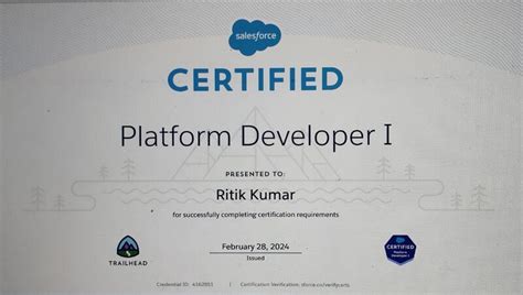 Ritik Kumar On Linkedin Salesforce Certification Salesforcepd1 Platformdeveloper