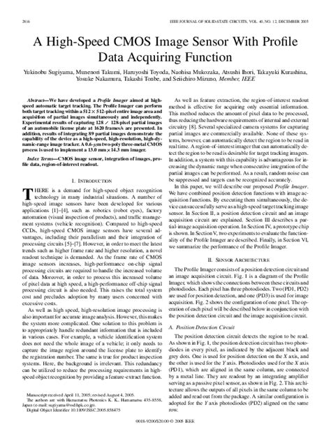 Pdf A High Speed Cmos Image Sensor With Profile Data Acquiring Function