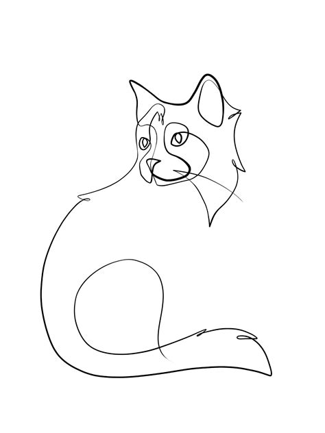Cat Line Drawing Custom Cat Portrait Cat Line Art Cat Tattoo Artofit
