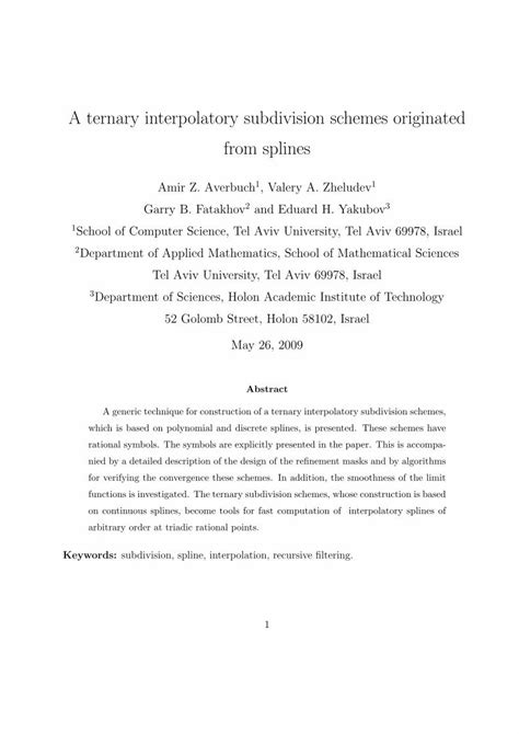 pdf a ternary interpolatory subdivision schemes originated amir1