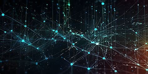 Abstract Digital Network Visualization With Interconnected Nodes And